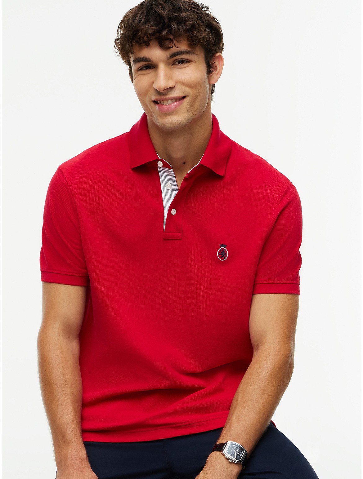 TOMMY HILFIGER men's classic fit crest logo polo -